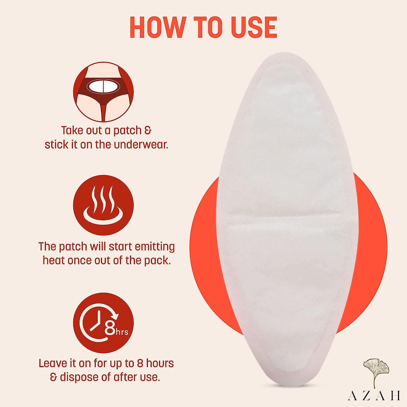 Period Pain Relief Heat Patches (Pack of 3) Cramp | Cramp Patches | Azah.in