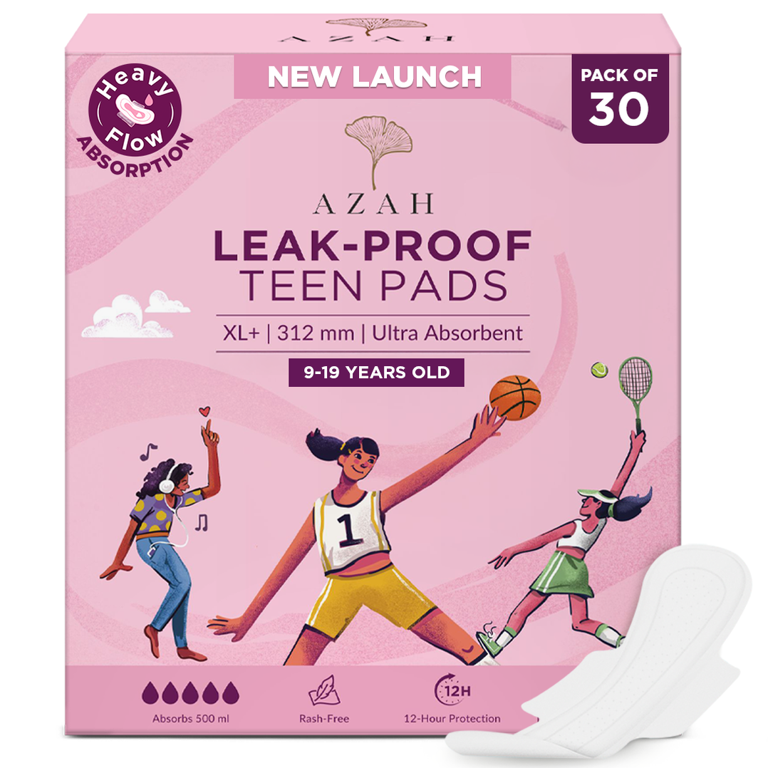 Teen Sanitary Pads For Girls | Heavy Flow Coverage (Pack of 30) — Azah