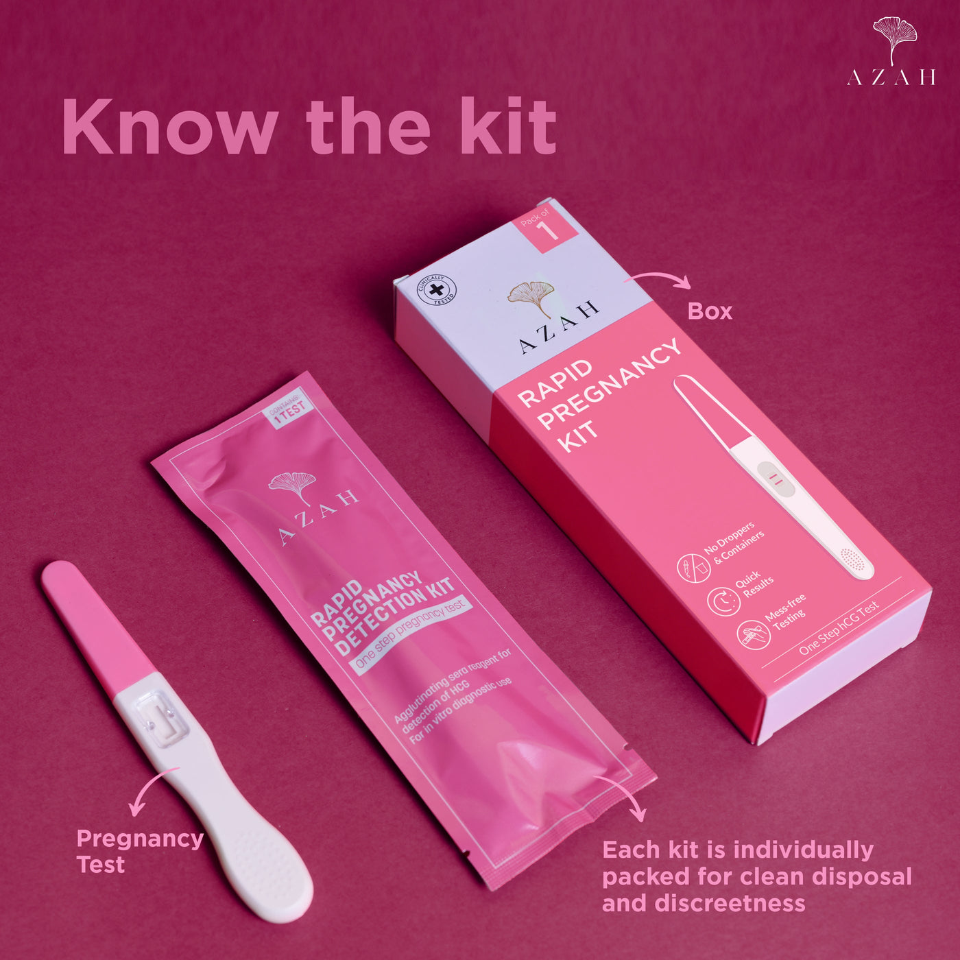 Pregnancy Test Kit for AZAH | 99% Accurate Kit Pack of 1 | Pregnancy T ...