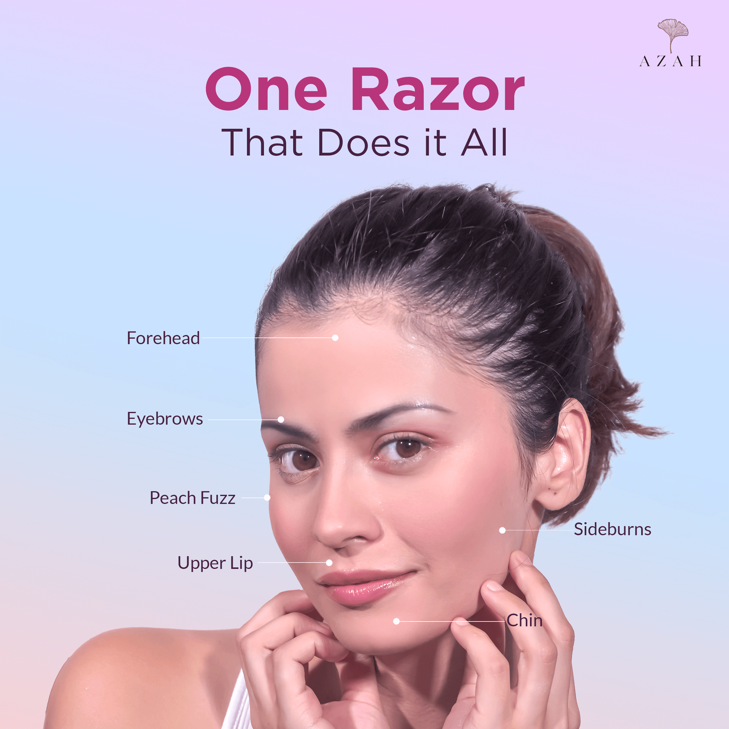 Buy Azah Feather Touch Face Razor For Women Online | Pain-Free Facial Razor