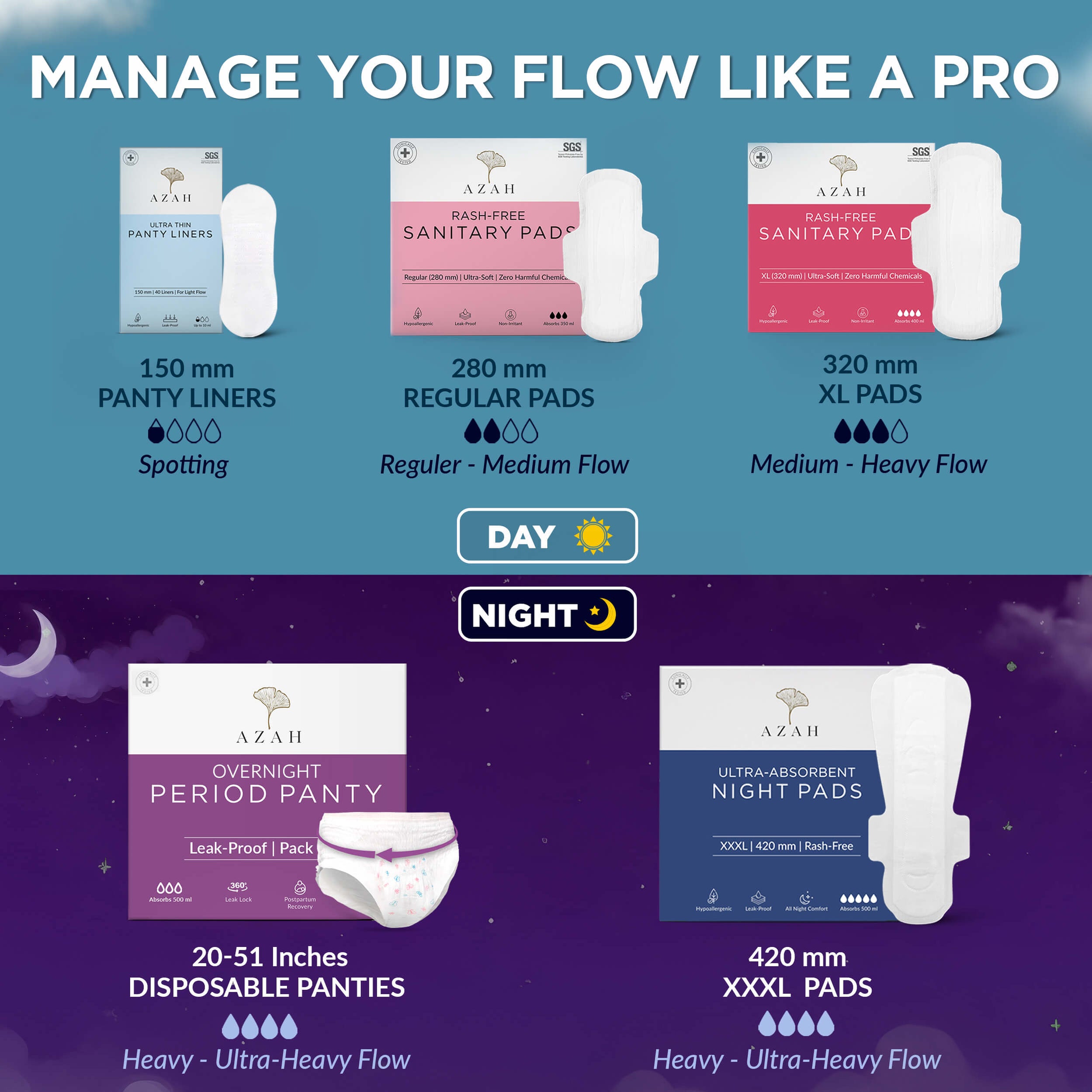 Buy Azah Panty Liners for Women Online | Daily Use Cottony Soft Liners